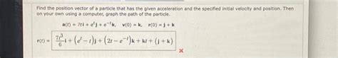 Solved Find The Position Vector Of A Particle That Has The Chegg