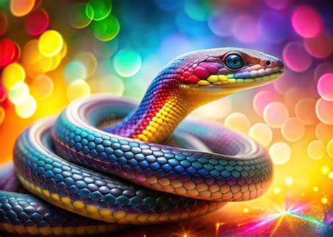 A Mystical Rainbow Serpent Dance Aboriginal Dreamtime Art Bokeh And