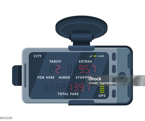 택시 미터 장치 흰색 배경에 택시 자동차 벡터 일러스트에 대한 버튼과 화면과 전자 측정 기기 벡터에 대한 스톡 벡터 아트 및 기타 이미지 Istock
