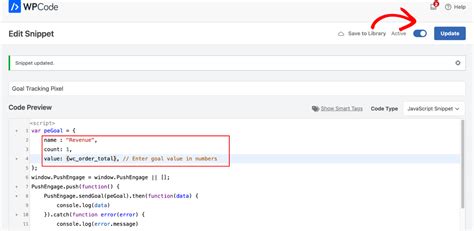 Guide To Enable Goal Tracking Through Wpcode Pushengage