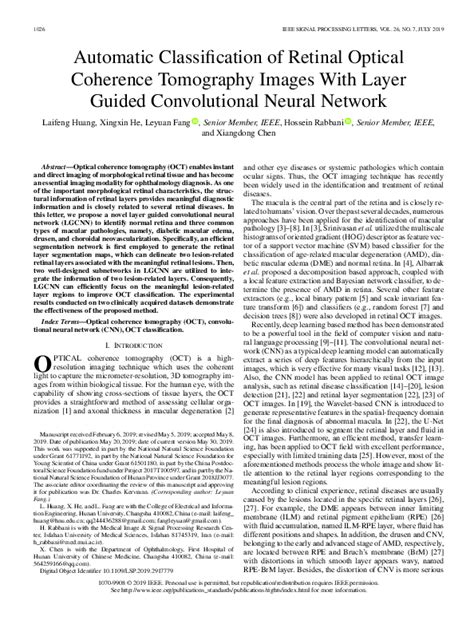 Pdf Automatic Classification Of Retinal Optical Coherence Tomography