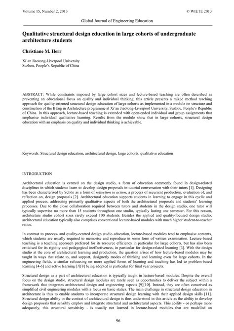 Pdf Qualitative Structural Design Education In Large Cohorts Of Undergraduate Architecture