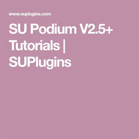 Su Podium V2 5 Tutorials Suplugins Tutorial Podium Logo