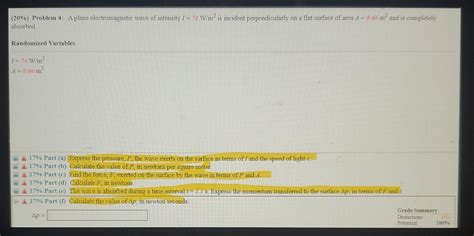 Solved 20 Problem 4 A Plane Electromagnetic Wave Of