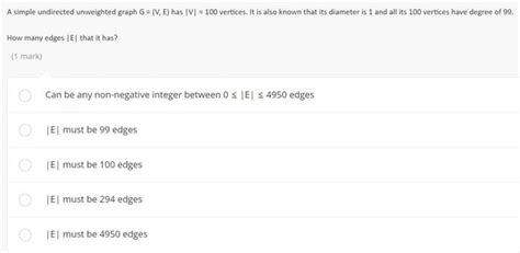 Solved A Simple Undirected Unweighted Graph G {v E Has