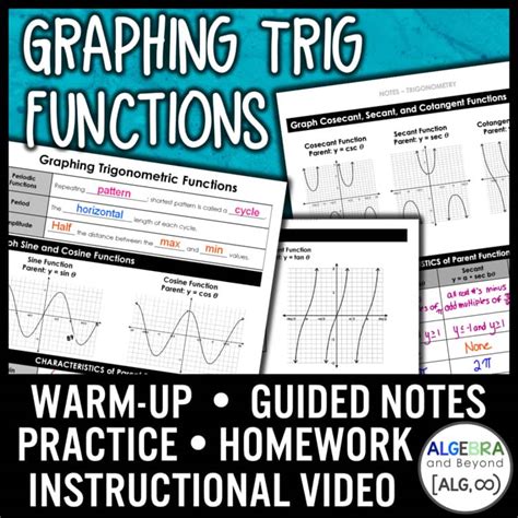 Graph Trigonometric Functions Lesson Trig Notes Homework Practice