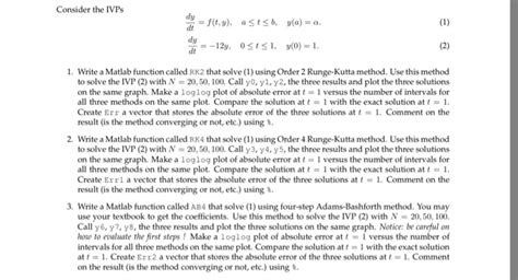Solved Consider The Ivps Dy Fty A T B Ya D