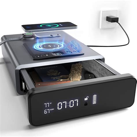 Amazon Com Grimtron Biometric Gun Safe With LED Clock DOJ Pistol Safe With 2 In 1 Watch