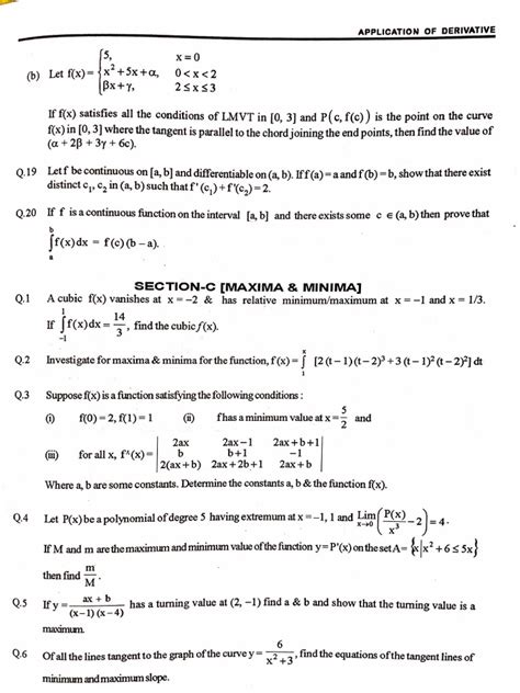 Application Of Derivative Sheet Part B Download Free Pdf