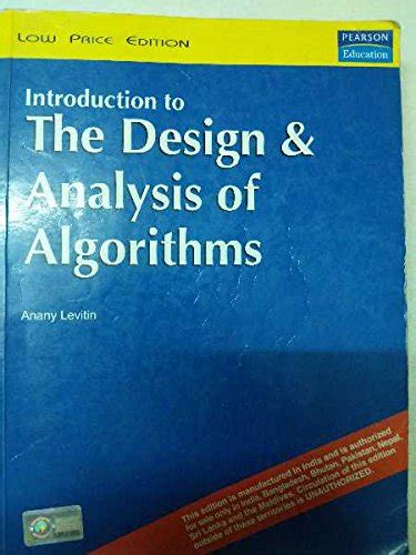 The Design And Analysis Of Algorithms By Anany Levitin Books