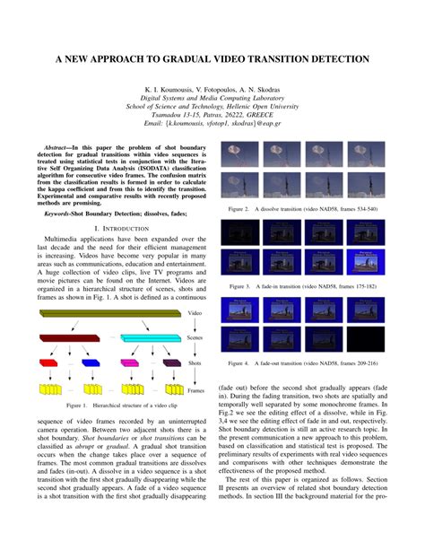 Pdf A New Approach To Gradual Video Transition Detection