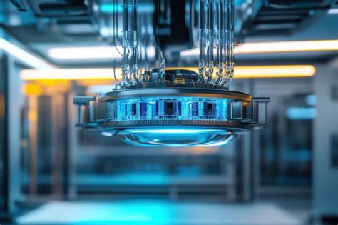 Advanced Quantum Computing Device Suspended in a High-tech Research Laboratory Setting Stock ...