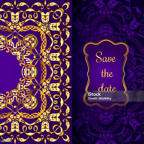 빈티지 배경 골동품 빅토리아 골드 장식 바로크 프레임 아름 다운 오래 된 종이 카드 화려한 표지 라벨 꽃 럭셔리 장식 패턴 디자인 서식 파일 0명에 대한 스톡 벡터 아트 및