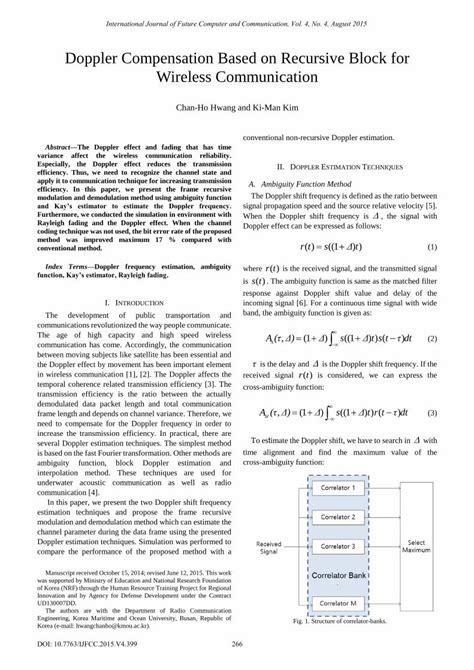 pdf doppler compensation based on recursive block for wireless