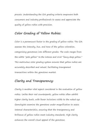 The Geological Alchemy The Formation Of Yellow Ruby Color PDF