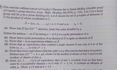 Solved This Exercise Outlines A Proof Of Cauchy S Theorem Chegg Com