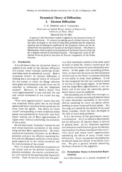 pdf dynamical theory of diffraction i electron diffraction