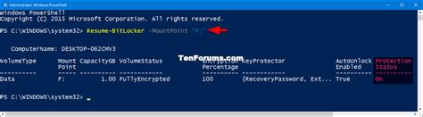 Suspend Or Resume Bitlocker Protection For Drive In Windows 10 Tutorials