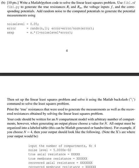 Solved B 10 ﻿pts ﻿write A Matlabpython Code To Solve