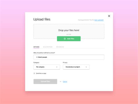 Upload Files Popup By Hrvoje Dominko On Dribbble