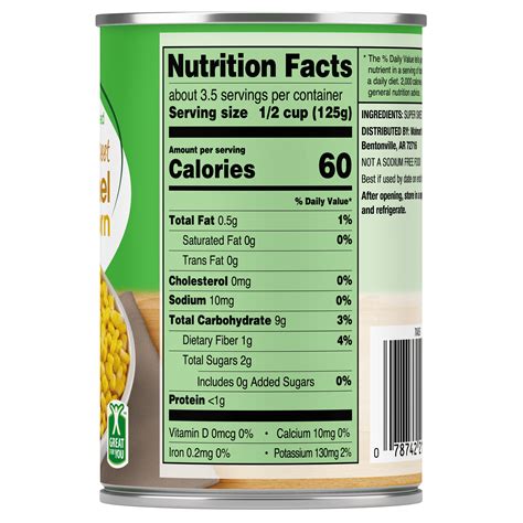 6 Cans Great Value Canned No Salt Sweet Corn 1525 Oz Can Beauty