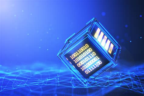 이진 코드가 있는 큐브입니다 기계 학습 네트워크 구조 배경입니다 인공지능 데이터 배경 빅 데이터 블록체인 기술 3d 렌더링 건설 프레임에 대한 스톡 사진 및 기타 이미지