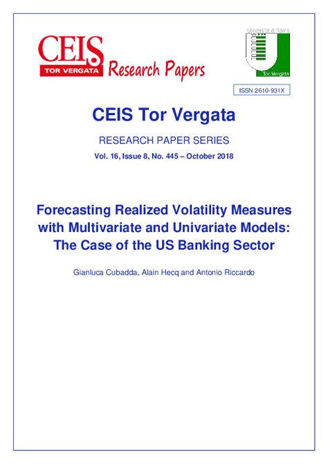Pdf Forecasting Realized Volatility Measures With Multivariate And