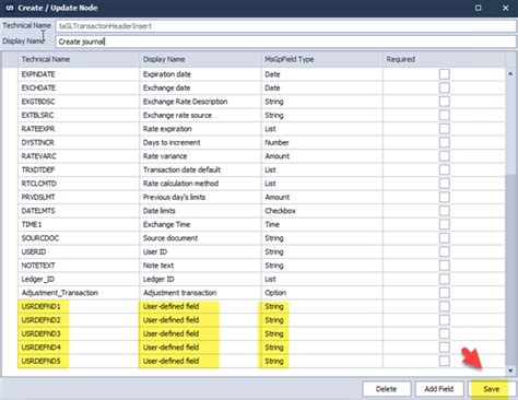 Dynamics Gp How To Update User Defined Field In General Ledger Transaction Entry Via