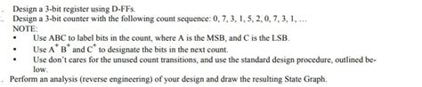 Solved Design A 3 Bit Register Using D Ffs Design A 3 Bit