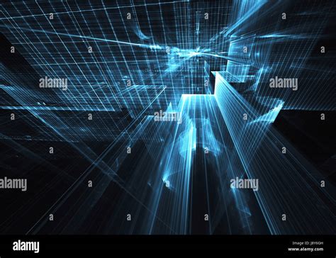 Computer Generated Abstract Technology Image Three Dimensional Fractal Texture 3d Illustration