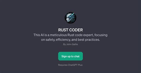 RUST CODER Rust Coding Assistance TAAFT