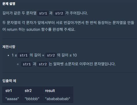 [프로그래머스] lv 0 문자열 섞기 — mane