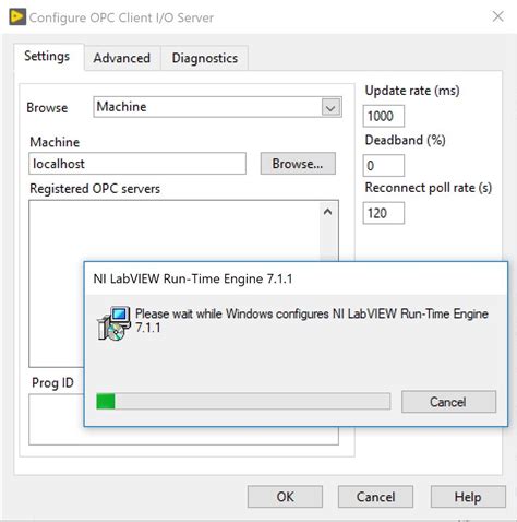 Problem With Configure Opc Client Io Server Dialog In Labview 2018 Ni