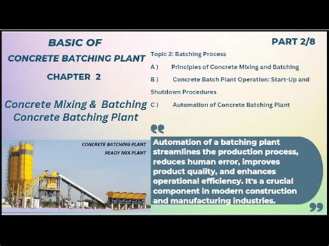 Concrete Batching Plant I Rmc Plant I Principles Of Concrete Mixing And