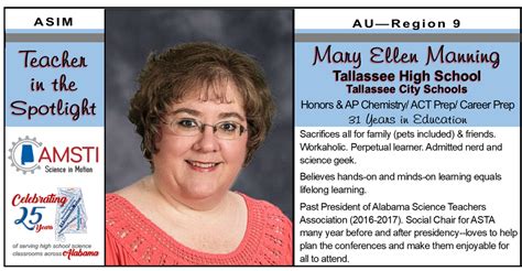 Mary Ellen Manning Recognized By Amsti Tallassee High School
