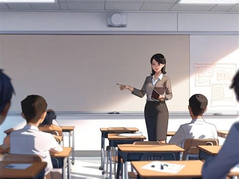 A Teacher In A Classroom With Babes In Front Of A Whiteboard Premium AI Generated Image