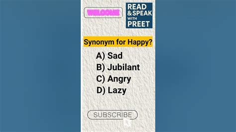 Dont Say Happy Or Quick Again Shorts Synonyms Vocabulary