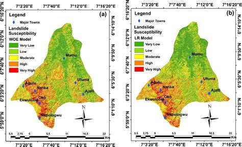 Landslide Susceptibility Zones As Determined By A Weight Of Evidence Download Scientific