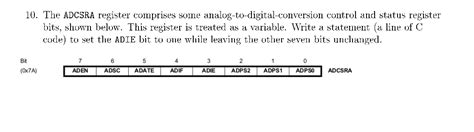 10 The Adcsra Register Comprises Some