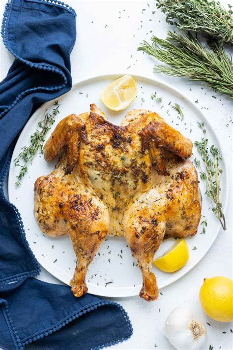 Spatchcock Chicken Recipe Garlic And Herb Evolving Table