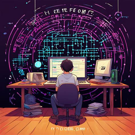 A Captivating Anime Inspired Illustration Of A Coders Dream By