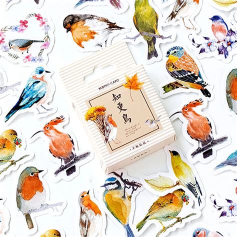 46 шт лот милые Робин птица Клейкая Бумажная Наклейка для творчества Подарочная открытка ручной