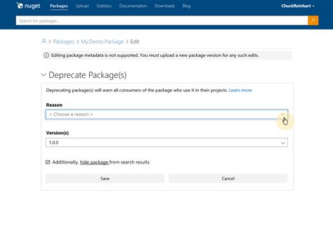 Deprecate Packages NuGet Home Wiki GitHub