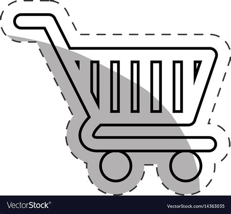 Shopping Cart Commerce Online Cut Line Royalty Free Vector