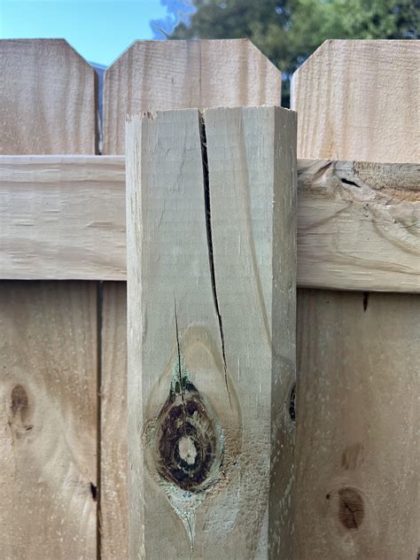 New Fence Posts Splitting Should I Be Worried Is This Normal Or Do I Need To Do Some