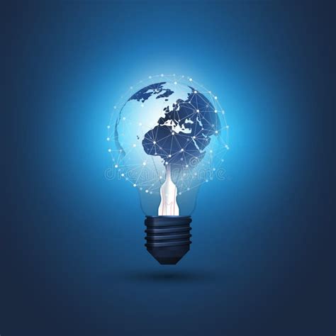 Abstract Cloud Computing Electric And Global Network Connections