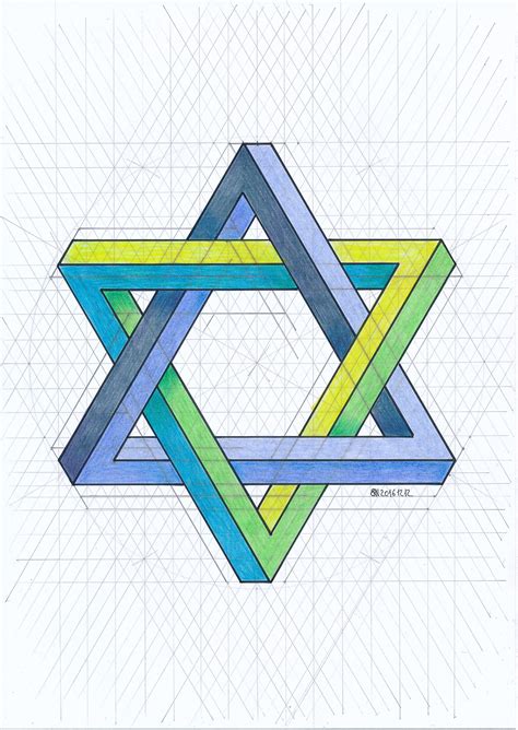 Assonometria Isometrica Impossibile Helig Geometri Teckning Konst