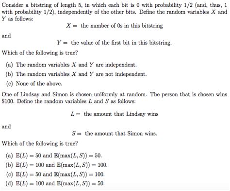 solved consider a bitstring of length 5 in which each bit