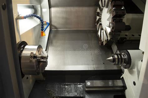 The CNC Lathe Machine Or Turning Machine Stock Image Image Of Metalworking Center 128846221