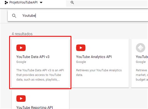 Criando Uma Chave Para A Api De Dados Do Youtube